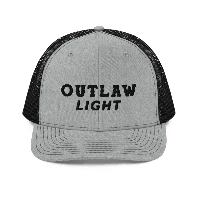Richardson 112 heather grey/Black (white emb) (1) – Outlaw Beer Merch